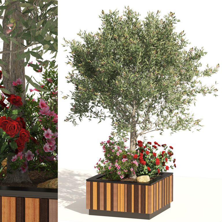 Outdoor tree flower wood pot - mehrazvira.com