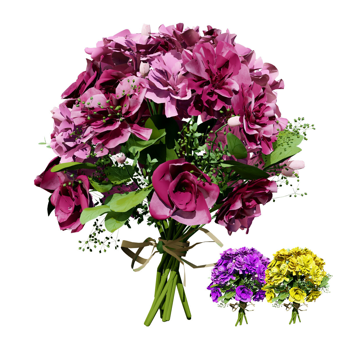 Vibrant Flower Bouquet 3D Model with Free Tutorial - mehrazvira.com