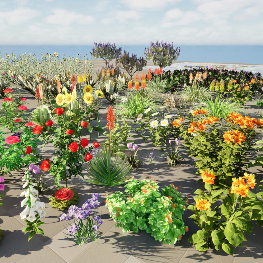 Realistic Low-Poly Outdoor Flowering Plants - mehrazvira.com