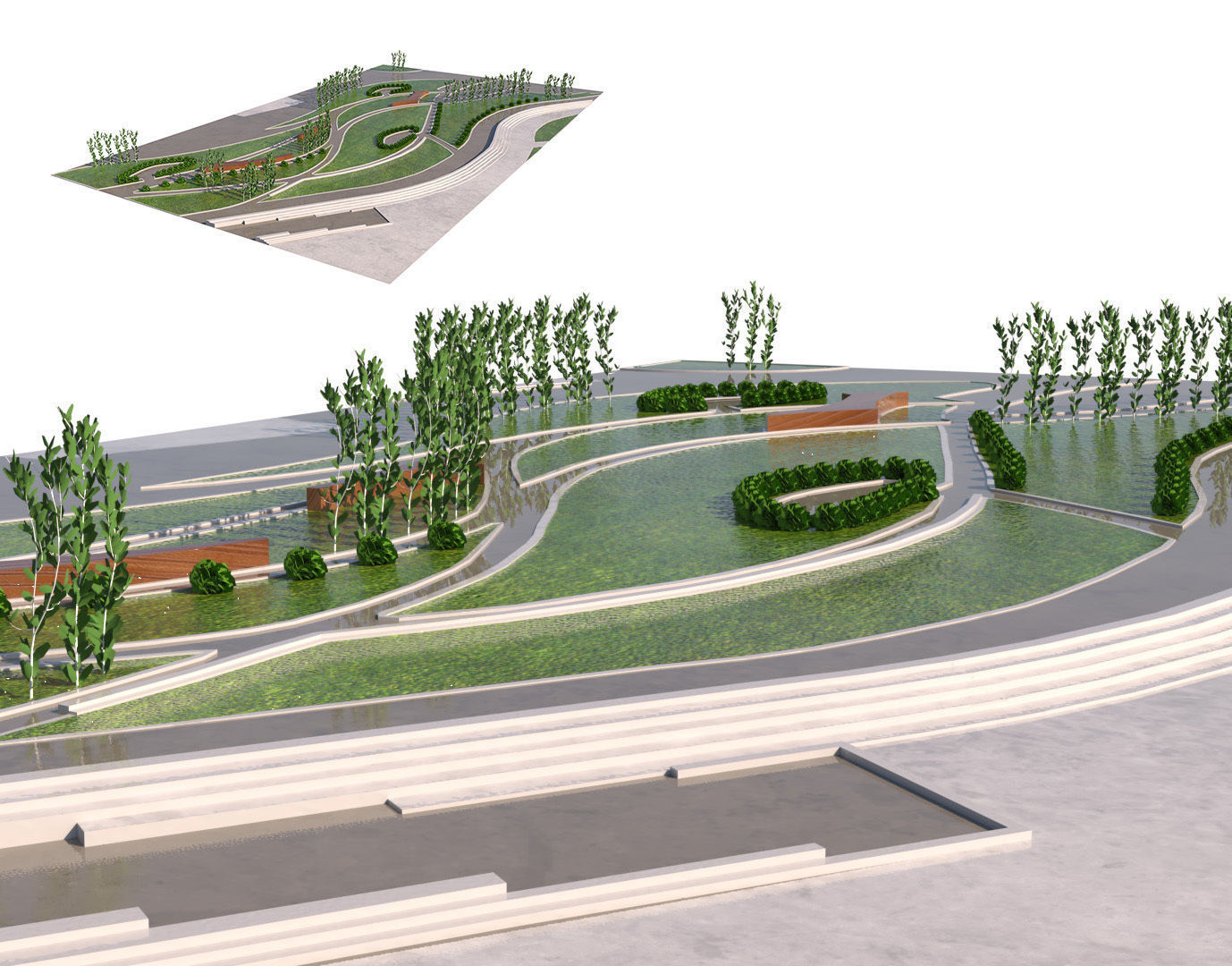 Low-Poly Landmark Park 3D Model - mehrazvira.com