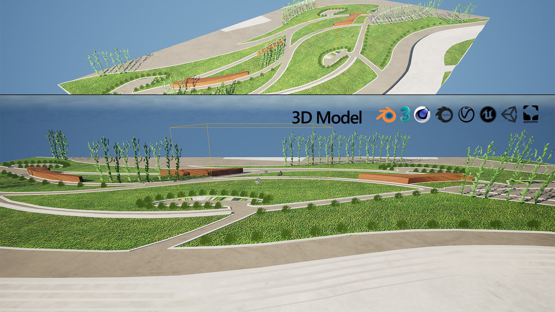 Low-Poly Landmark Park 3D Model - mehrazvira.com
