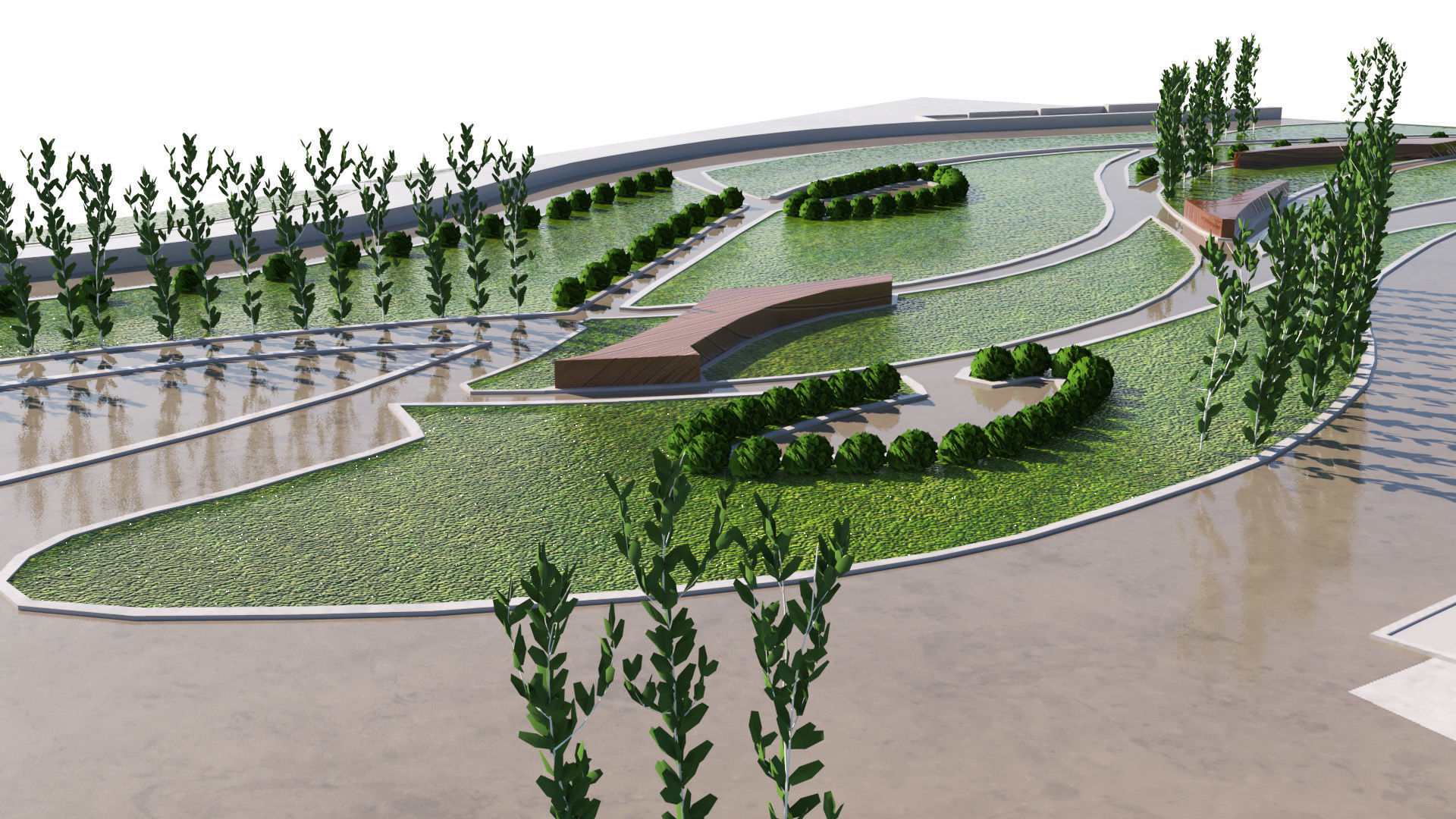 Low-Poly Landmark Park 3D Model - mehrazvira.com