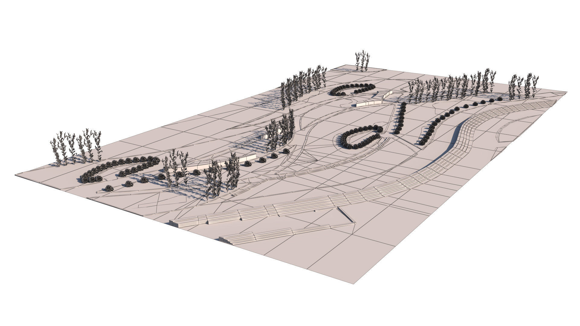 Low-Poly Landmark Park 3D Model - mehrazvira.com