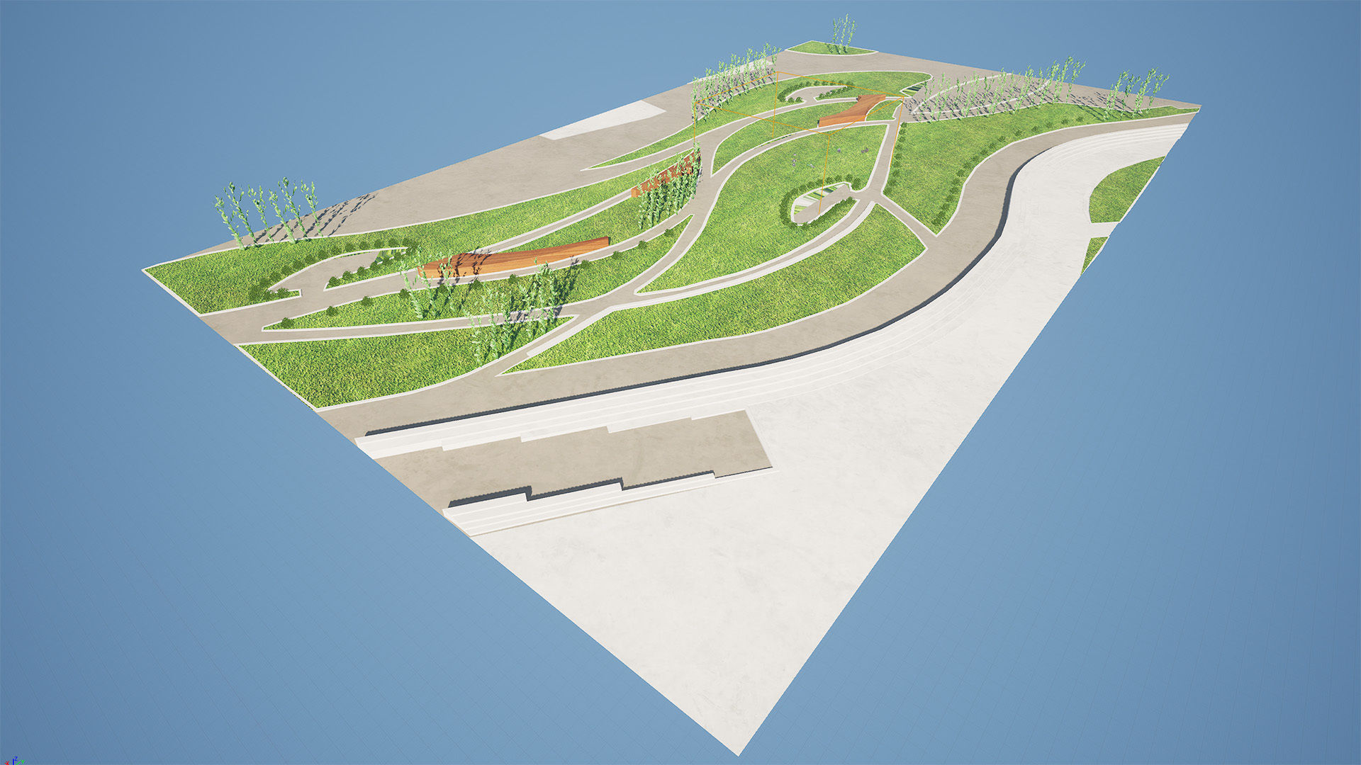 Low-Poly Landmark Park 3D Model - mehrazvira.com